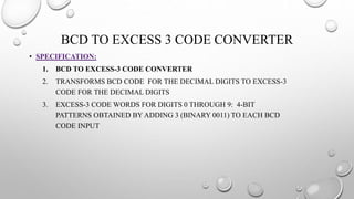 The BCD to excess-3 converter | PPT