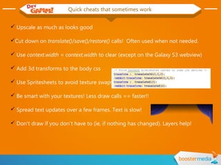 HTML5 Canvas Performance optimization | PPT