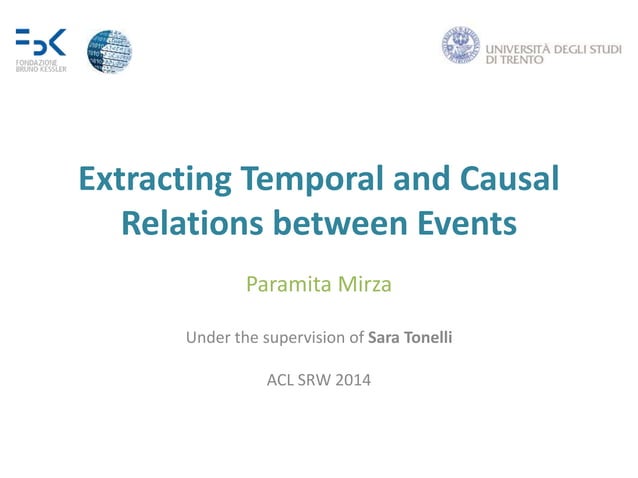 Extracting Temporal and Causal Relations between Events | PPT