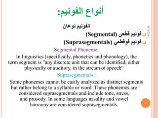 Presentation on small units of language sounds. | PPTX