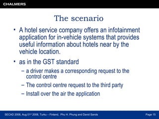 Security Policy Enforcement for the OSGi Framework using Aspect-Oriented Programming | PPT