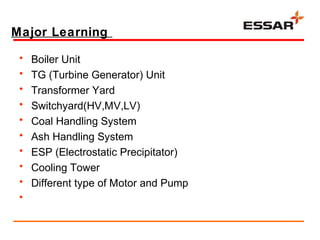 Vocational trainning presentation at ESSAR Power Salaya (Electrical ...