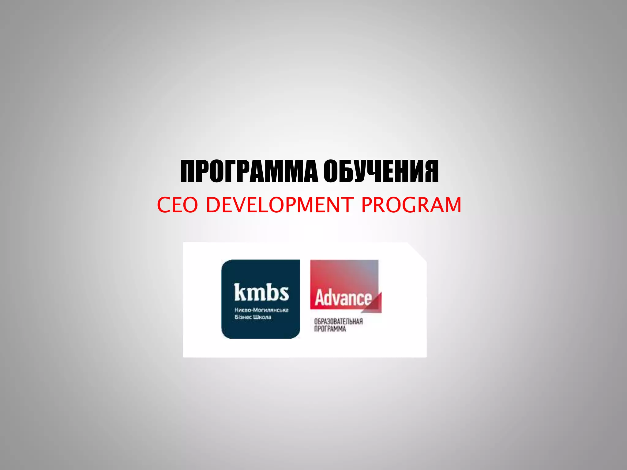 CEO DEVELOPMENT PROGRAM | PPT