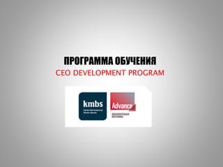 CEO DEVELOPMENT PROGRAM | PPT