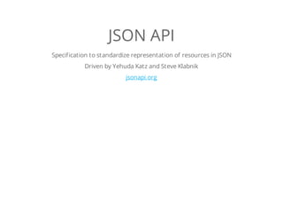 Ember Data and JSON API | PPT