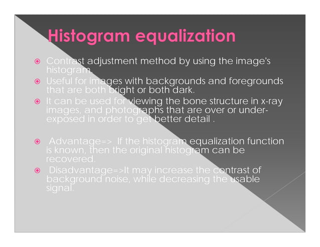 Histogram Equalization(Image Processing Presentation)