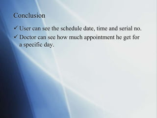 automated doctor appointment and prescription management system | PPTX