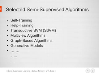 Semi-Supervised Learning | PPTX