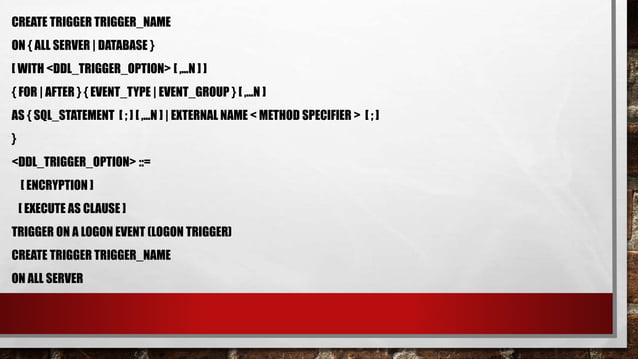 Database Triggers | PPTX | Databases | Computer Software and Applications