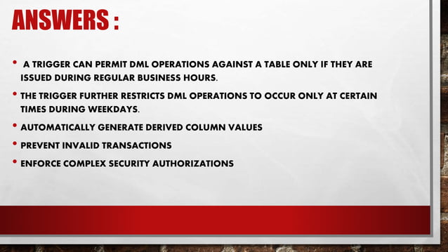 Database Triggers | PPT