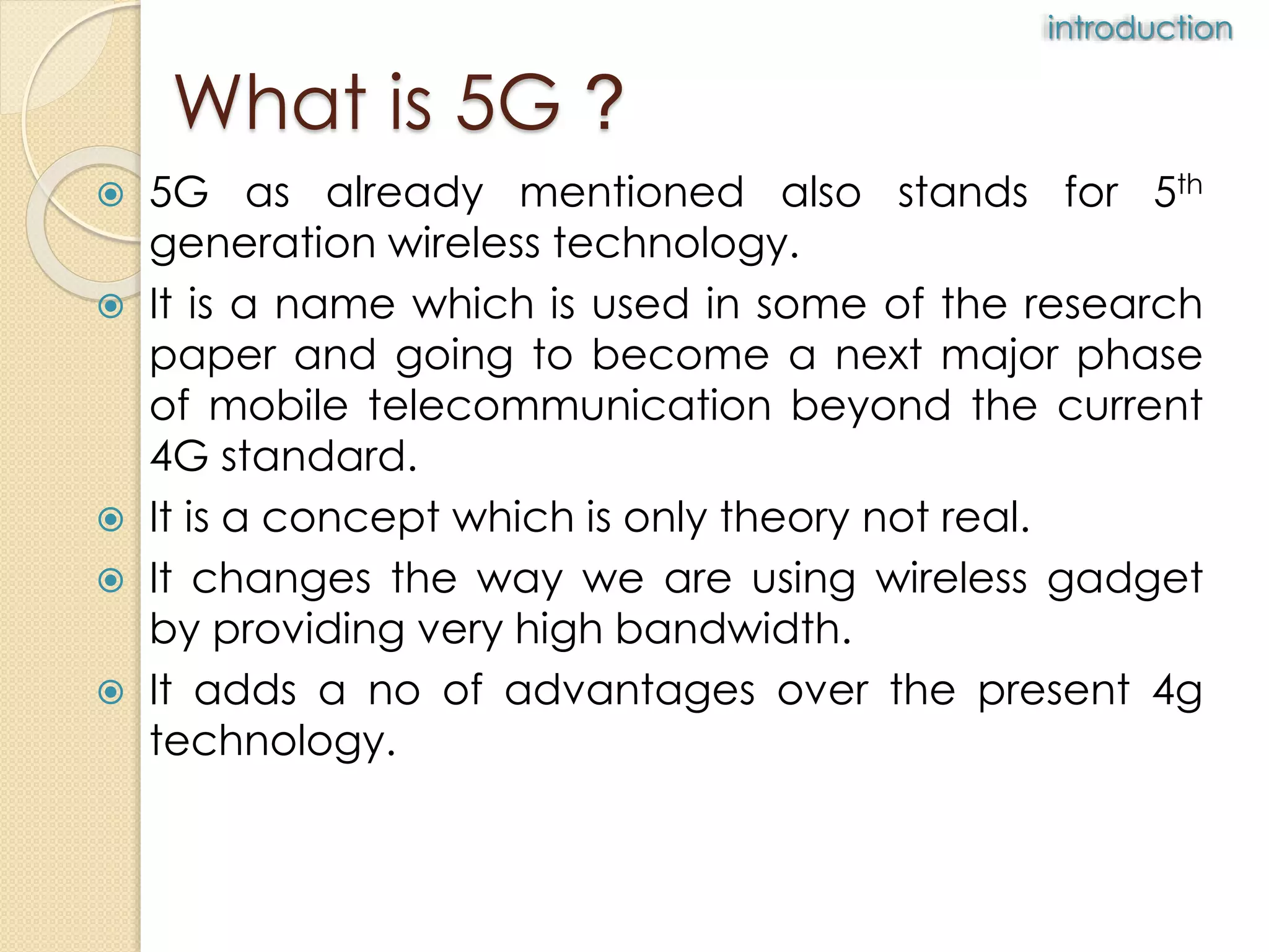 Seminar presentation on 5G | PPTX