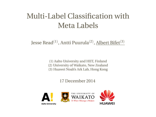 Multi-label Classification with Meta-labels | PDF | Artificial Intelligence | Technology & Computing