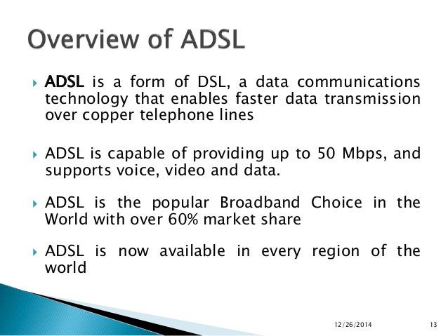 Presentation on DSL & ADSL