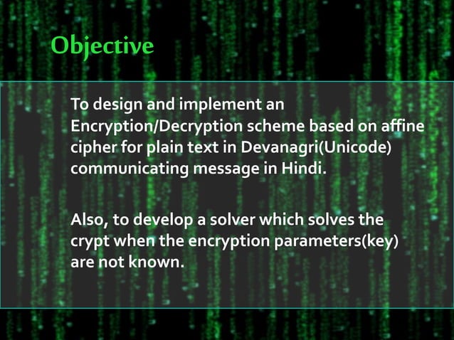 Encryptiondecryption Algorithm For Devanagri Scriptaffine Cipher