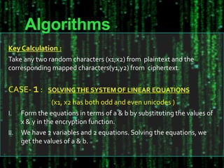 Encryption/Decryption Algorithm for Devanagri Script(Affine Cipher)