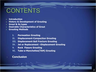 Grouting in Soils | PPTX