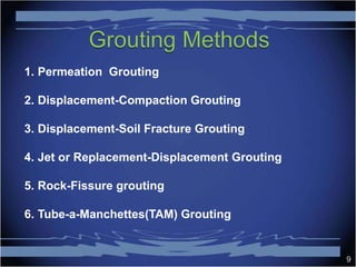 Grouting in Soils | PPTX