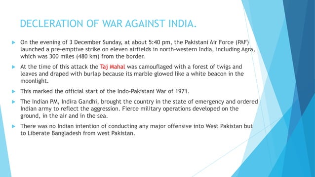 1971 Indo-Pakistani War of 1971 | PPTX | War and Conflicts