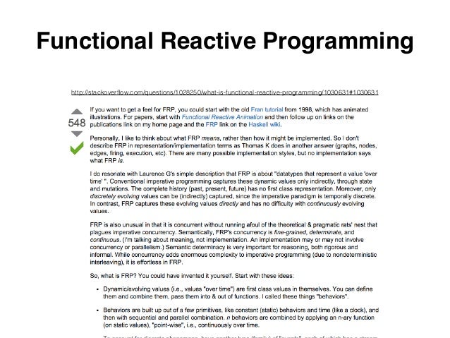 Functional Reactive Programming