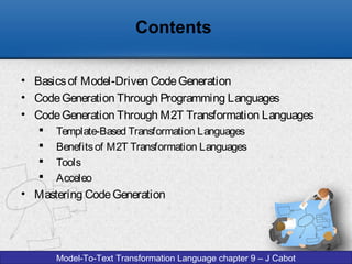 Model-To-Text Transformation Language chapter 9 – J Cabot model driven engineering | PPT