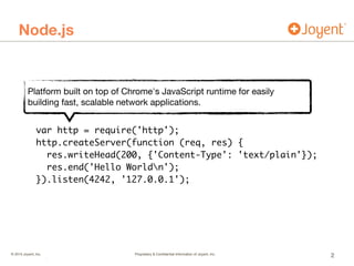 Node.js post-mortem debugging with mdb and SmartOS | PPT