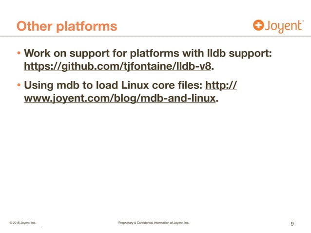 Node.js post-mortem debugging with mdb and SmartOS | PPT