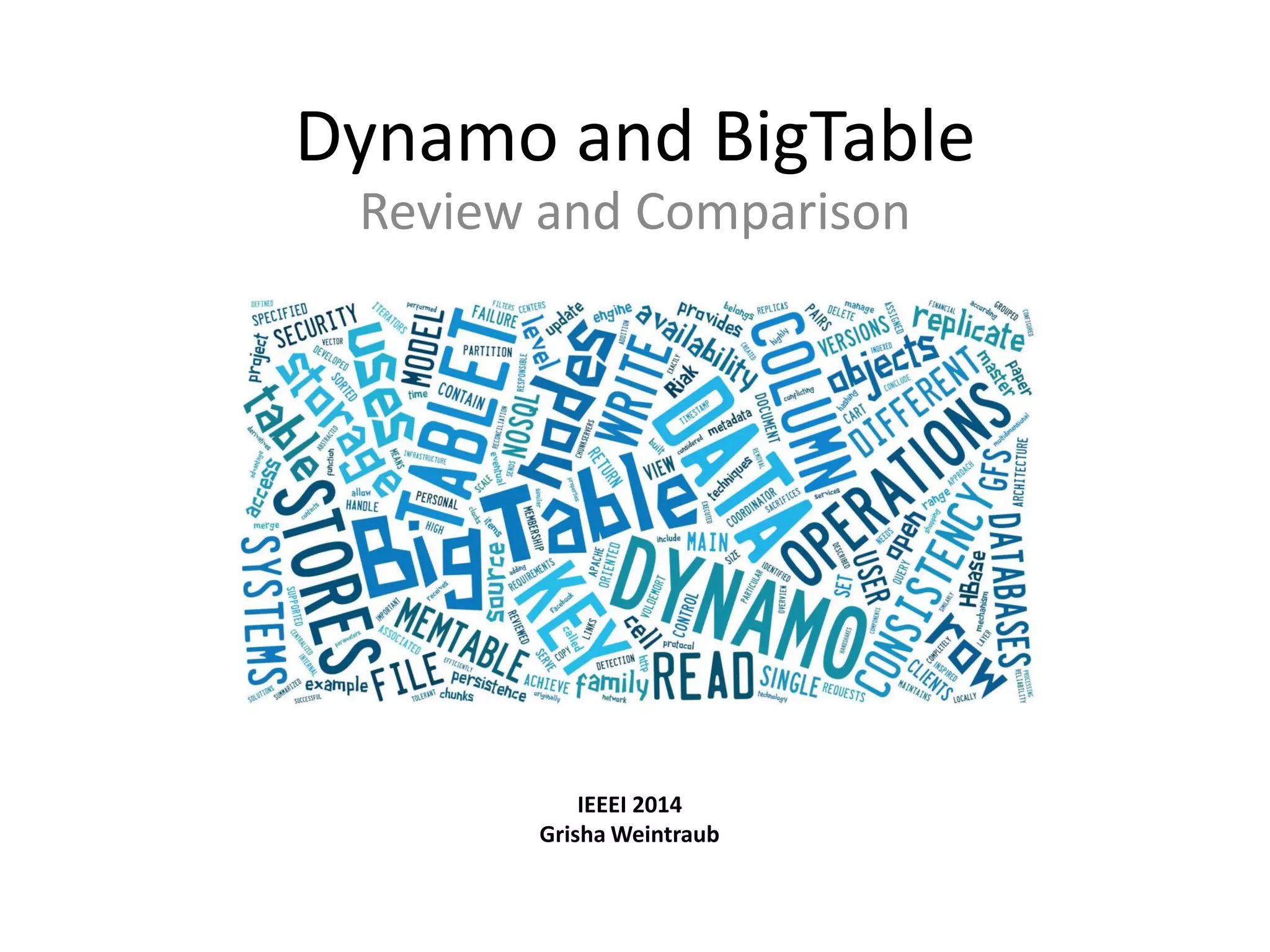 Dynamo and BigTable - Review and Comparison | PDF | Cloud Computing | Internet