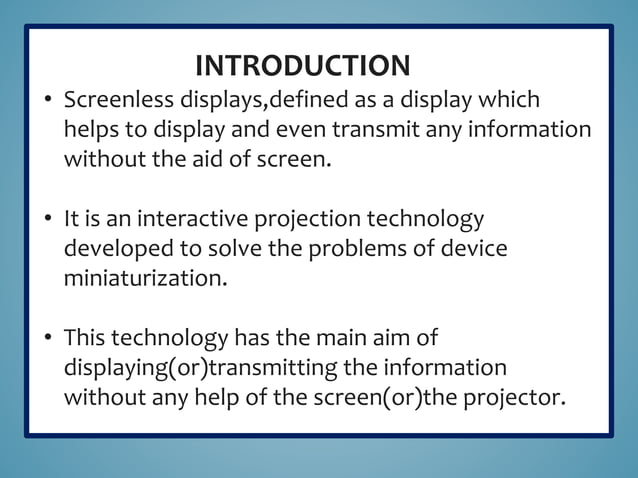 screen-less displays | PPTX | Computing | Technology & Computing