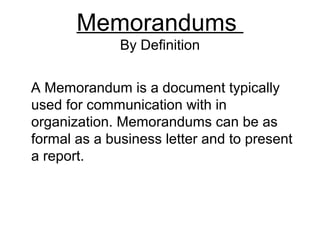 Office Memorandum | PPT