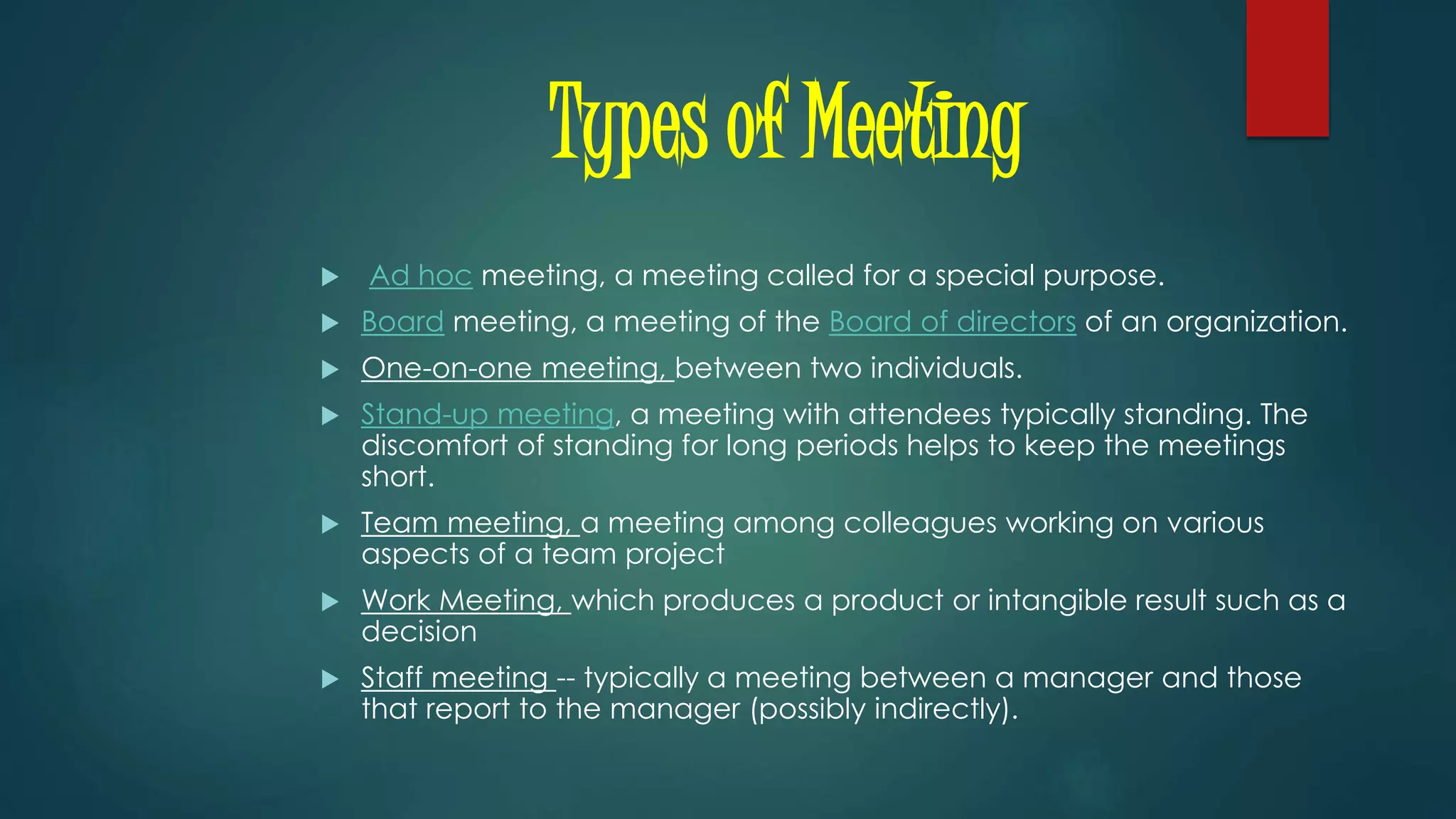 Meeting & Its Types | PPTX