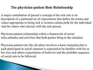 Presentation..health and medicine sick role | PPT