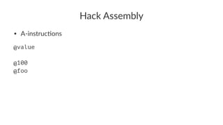 Assembly programming on the nand2tetris architecture | PDF ...