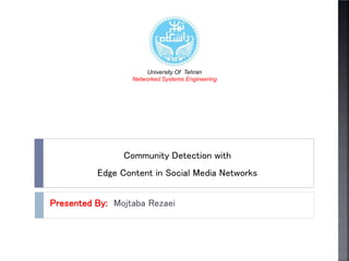 Community Detection in Social Media | PPT