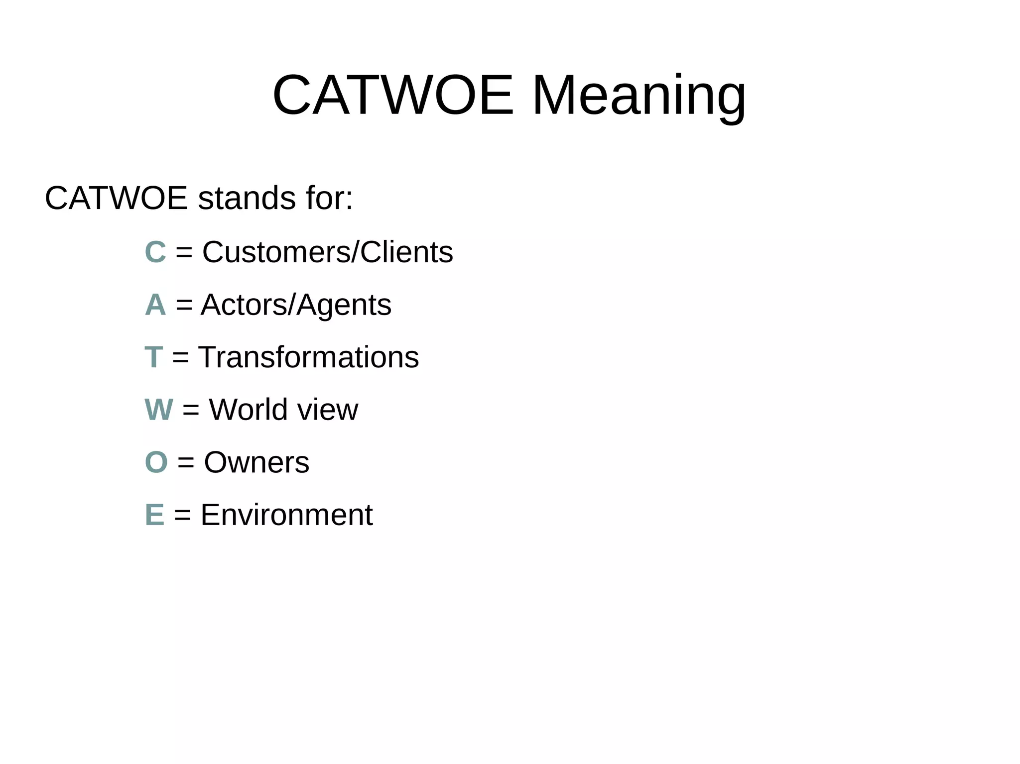 CATWOE Analysis | ODP