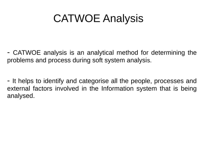 CATWOE Analysis | ODP