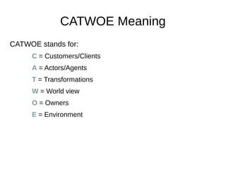 CATWOE Analysis | ODP