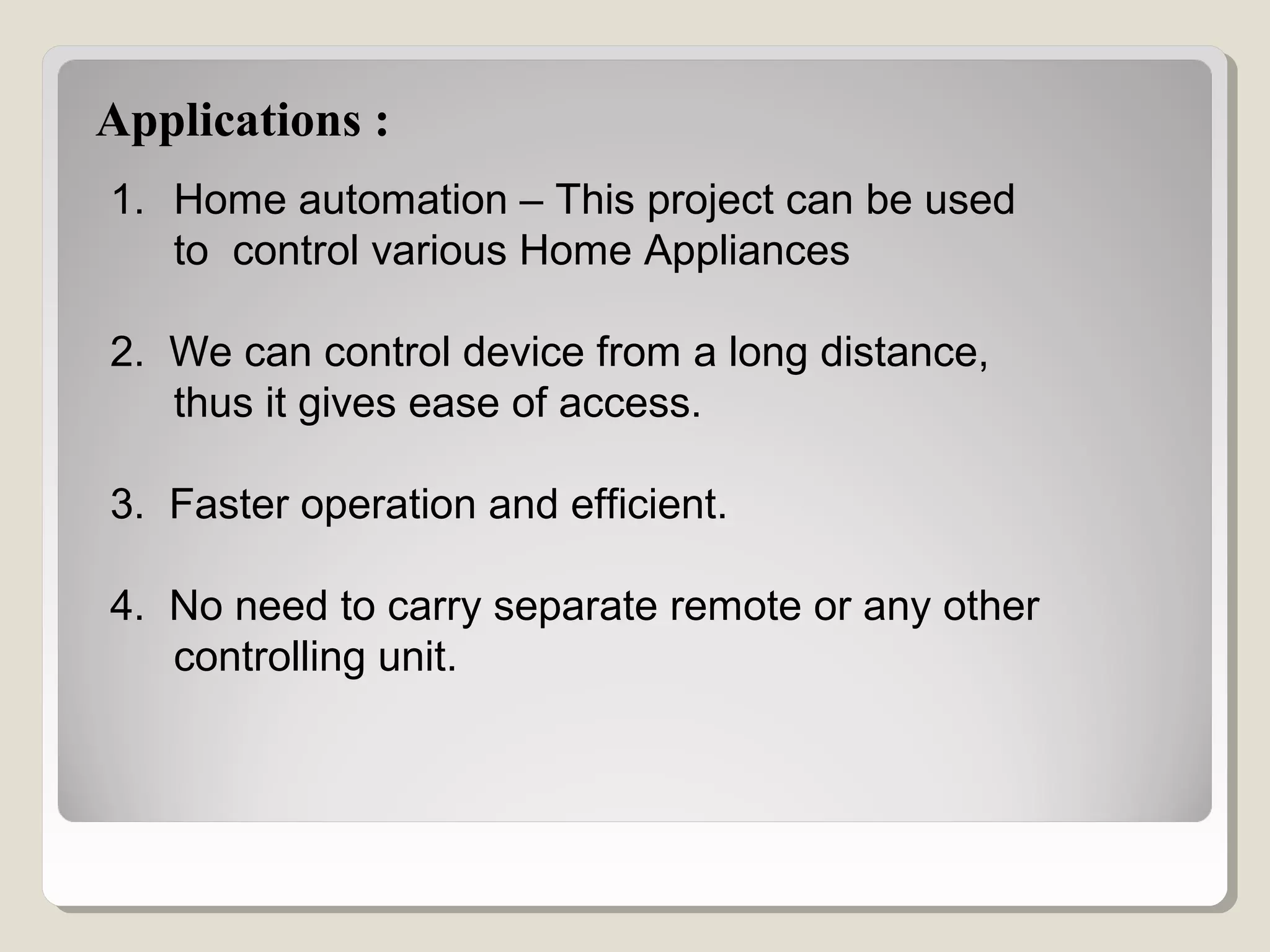Presentation on home automation | PPS