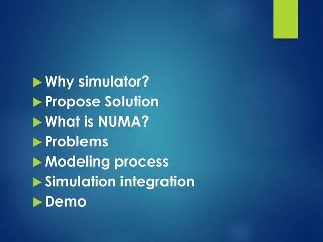 Modeling & design multi-core NUMA simulator | PPT