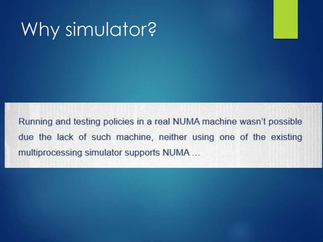 Modeling & design multi-core NUMA simulator | PPT
