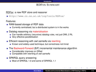 Parallel and incremental materialisation of RDF/DATALOG in RDFOX | PDF