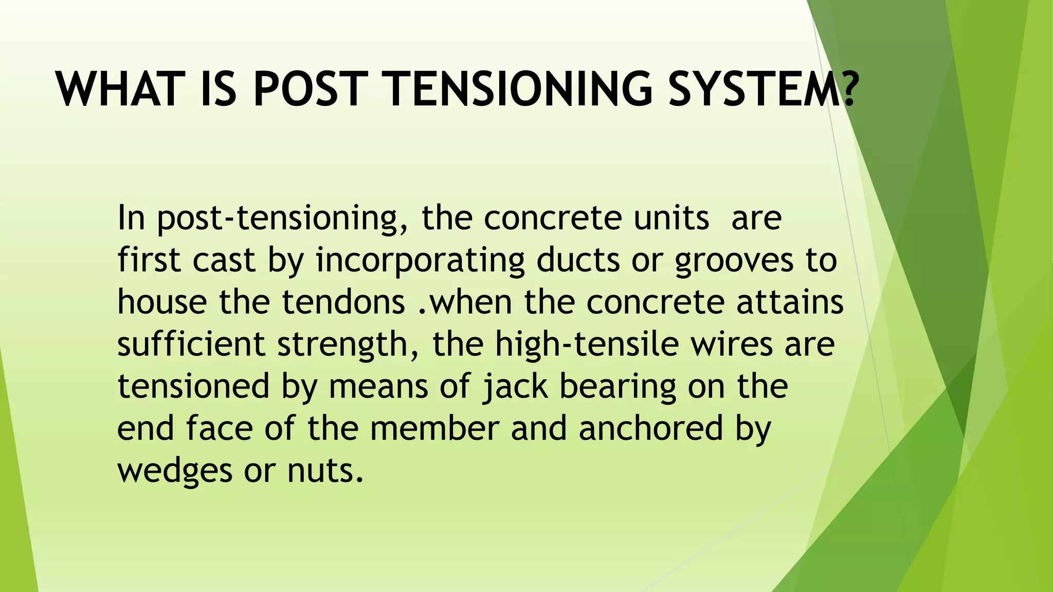post tension slabs in residential building | PPTX