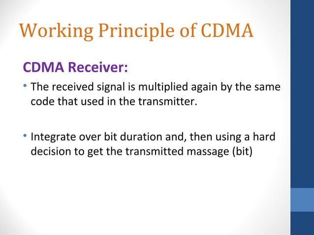Presentation on CDMA | PPT | Digital Audio | Computer Software and Applications
