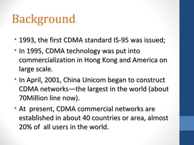 Presentation on CDMA | PPT | Digital Audio | Computer Software and Applications