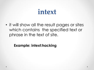 Google Dorks and SQL Injection | PPTX