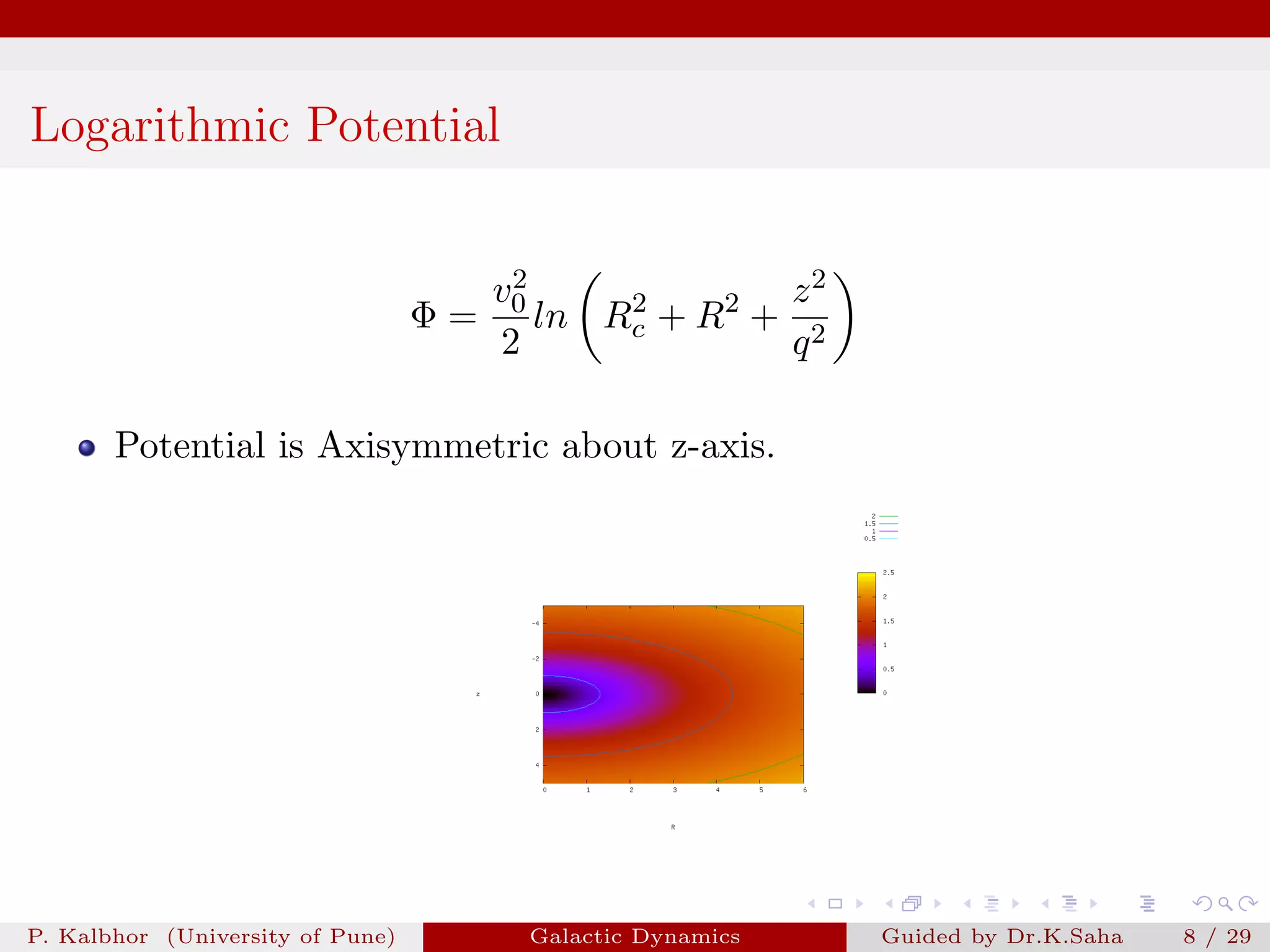 Galalactic Dynamics- Orbits in a Logarithmic Dark Matter Halo Potential | PPT