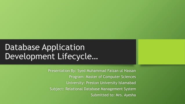 Life cycle of Database Management System Development | PPT