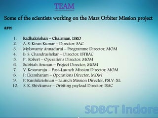 M.O.M(Mars Orbital Mission) | PPTX