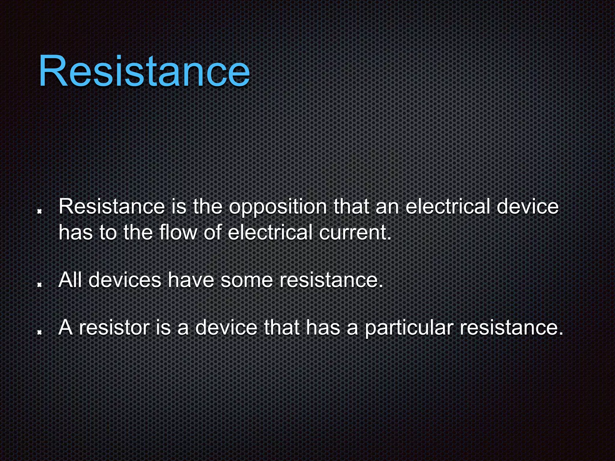 Presentation on electrical resistance | PPTX