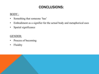 Presentation Gender and the Body | PPTX