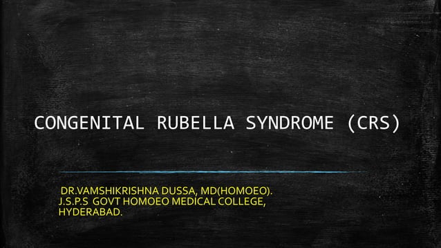 CONGENITAL RUBELLA SYNDROME | PPTX | Pregnancy | Reproductive Health